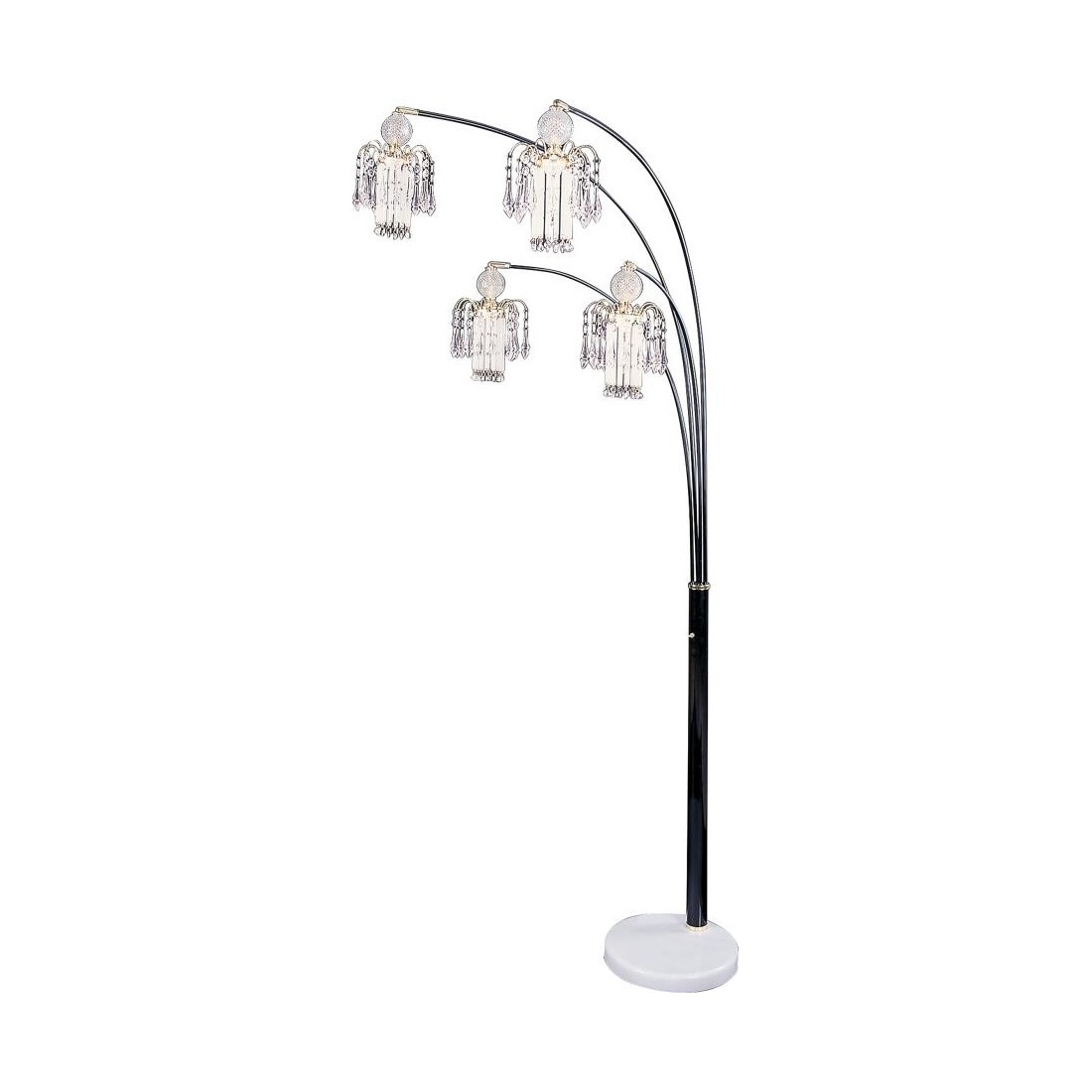 Floor Lamp with 4 Staggered Shades Black